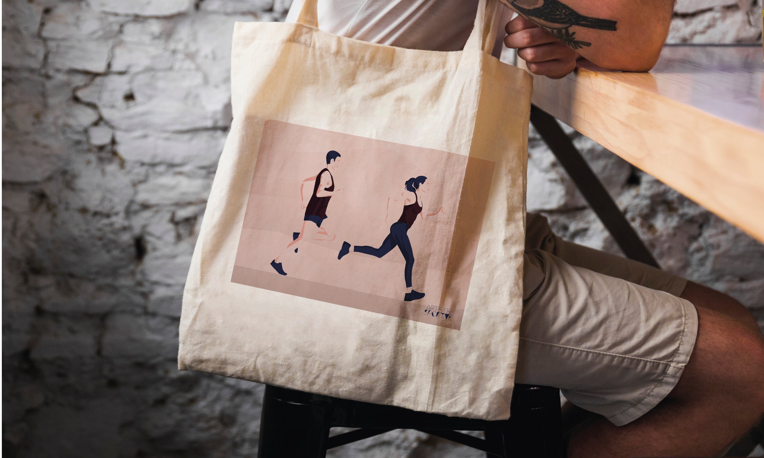 Couple Running Tote Bag Gift for a Couple of Runner or a - Etsy