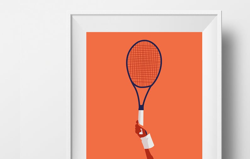 Tennis Racquet Poster Gift Illustration for Tennisman or - Etsy