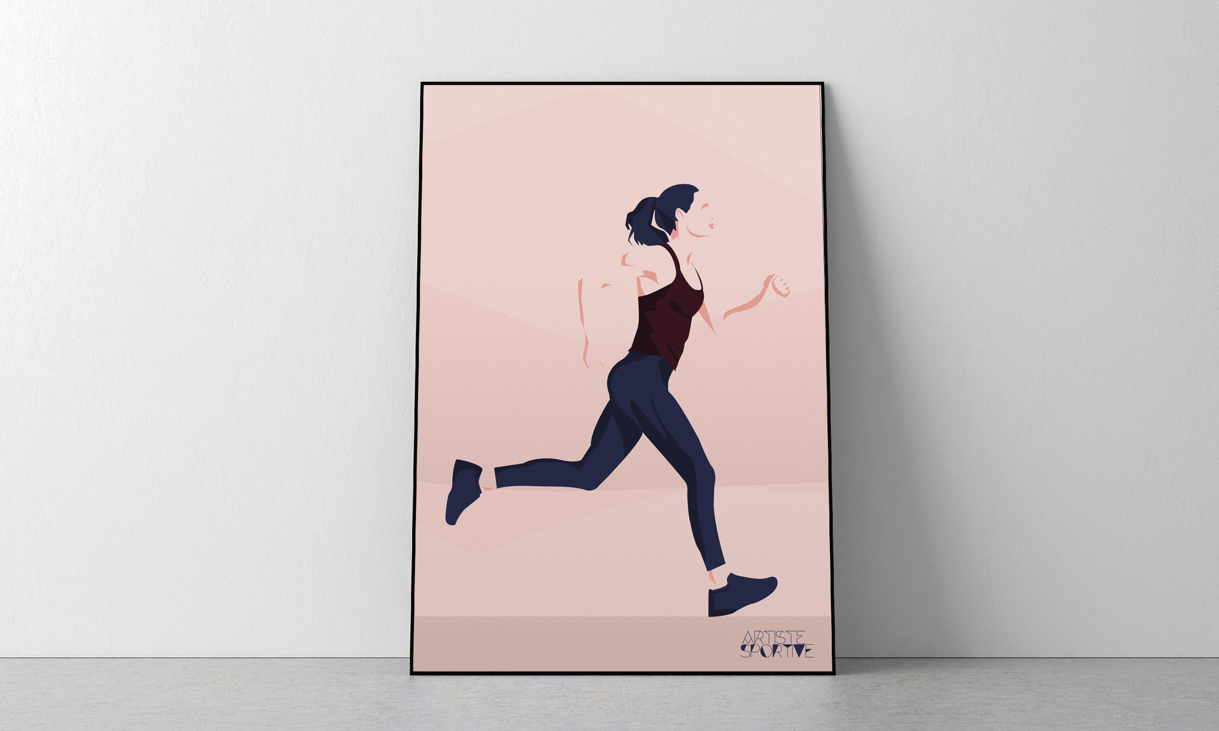 Woman Running Poster Gift Illustration for Girl Runner or Jogger or ...