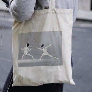 Fencing Tote Bag Gift in White for a Fencer or Fencing Coach - Etsy