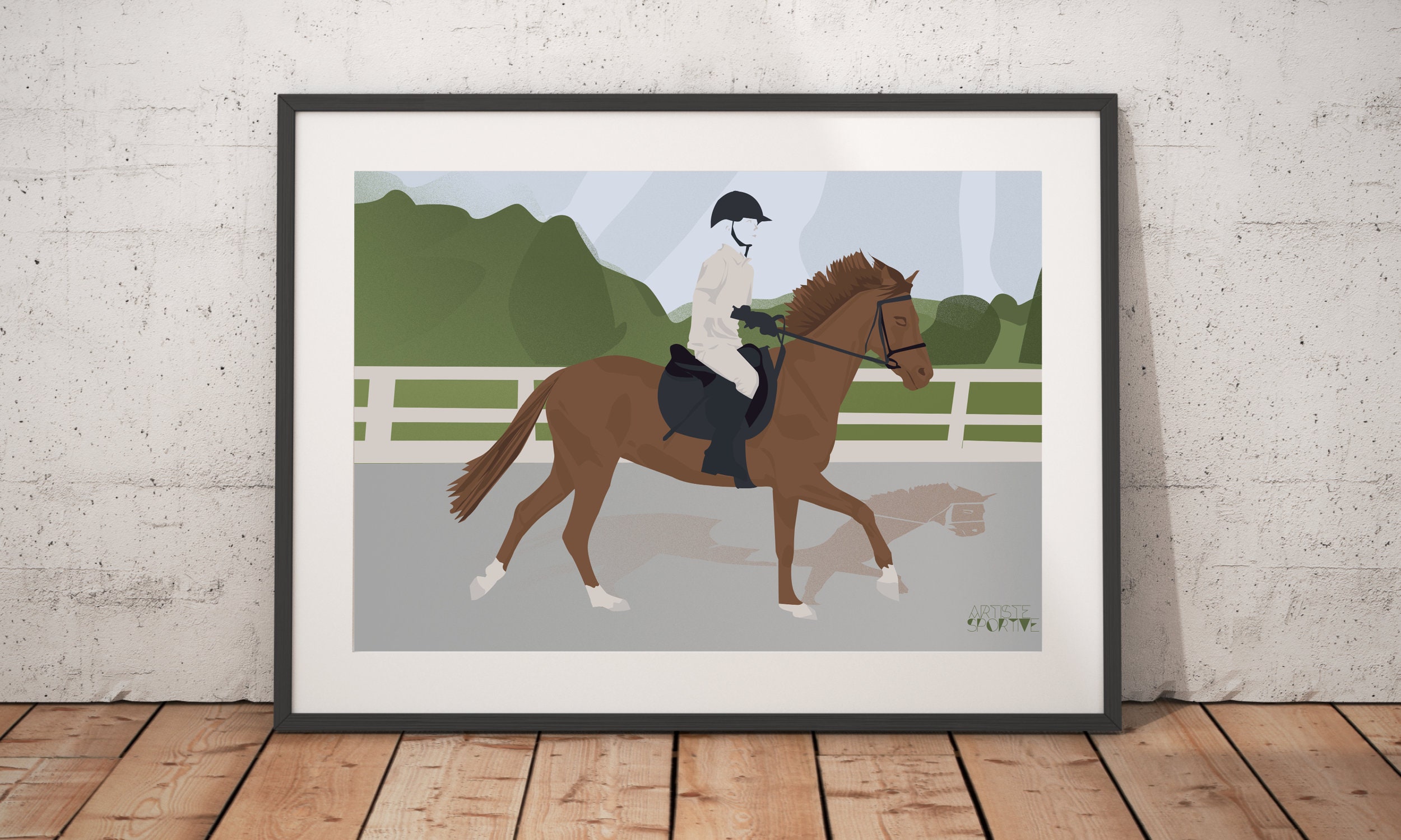 Horse Riding Poster Gift Illustration for Horse Rider or Horse - Etsy