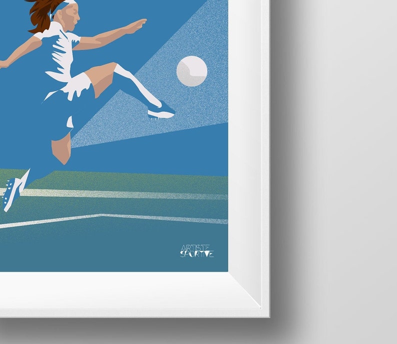 Woman Football Poster Gift Illustration for Girl or Teen Soccer Player ...