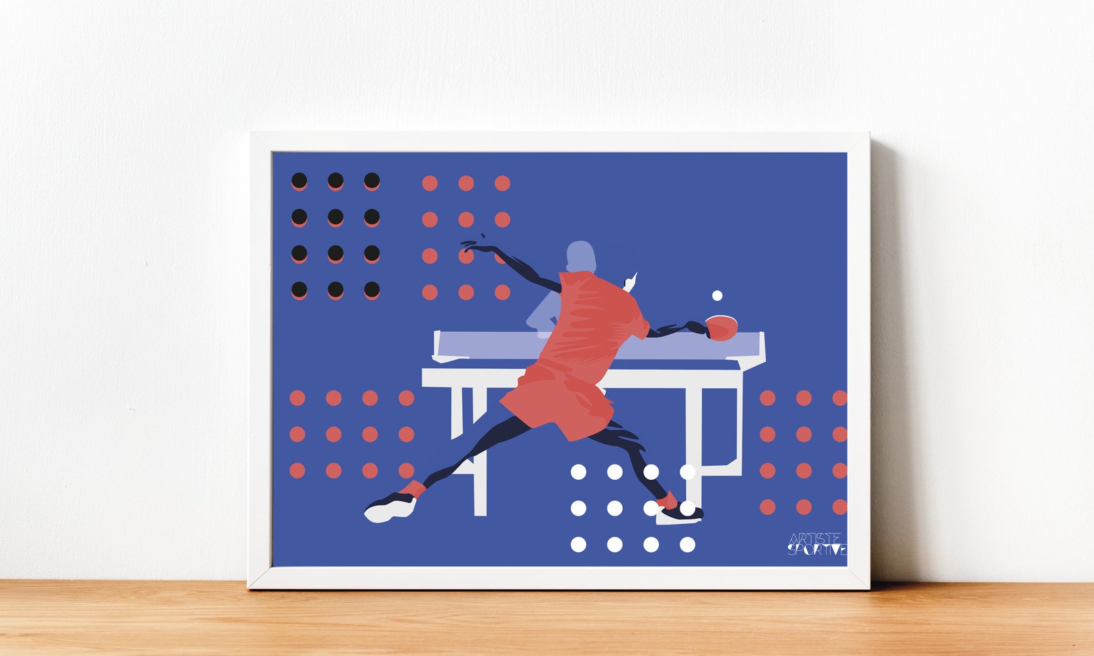 Table Tennis Poster Gift Illustration for Ping Pong Player or Table ...