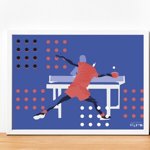 Table Tennis Poster Gift Illustration for Ping Pong Player or Table ...