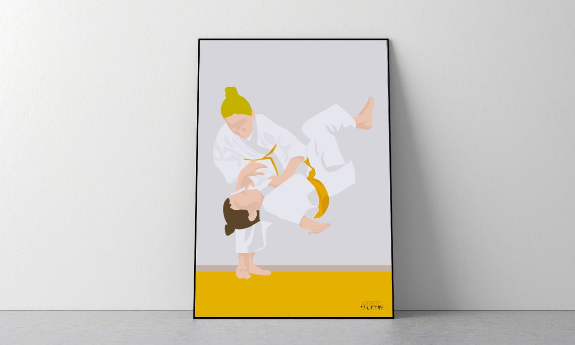 Woman Judo Poster Gift Illustration for Girl Judo Player or Judoka ...