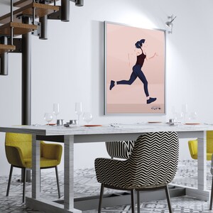 Woman Running Poster Gift Illustration for Girl Runner or Jogger or ...
