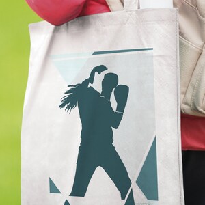 Female Boxing Tote Bag, Gift for a Girl Boxer or Boxing Coach for a ...
