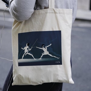 Fencing Tote Bag Gift in Blue for a Fencer or Fencing Coach for a ...