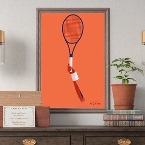 Tennis Racquet Poster Gift Illustration for Tennisman or Tennis Player ...