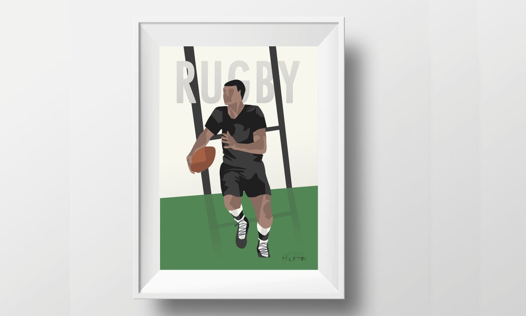 Vintage Rugby Poster Gift Illustration for Rugby Player or Rugby Coach ...
