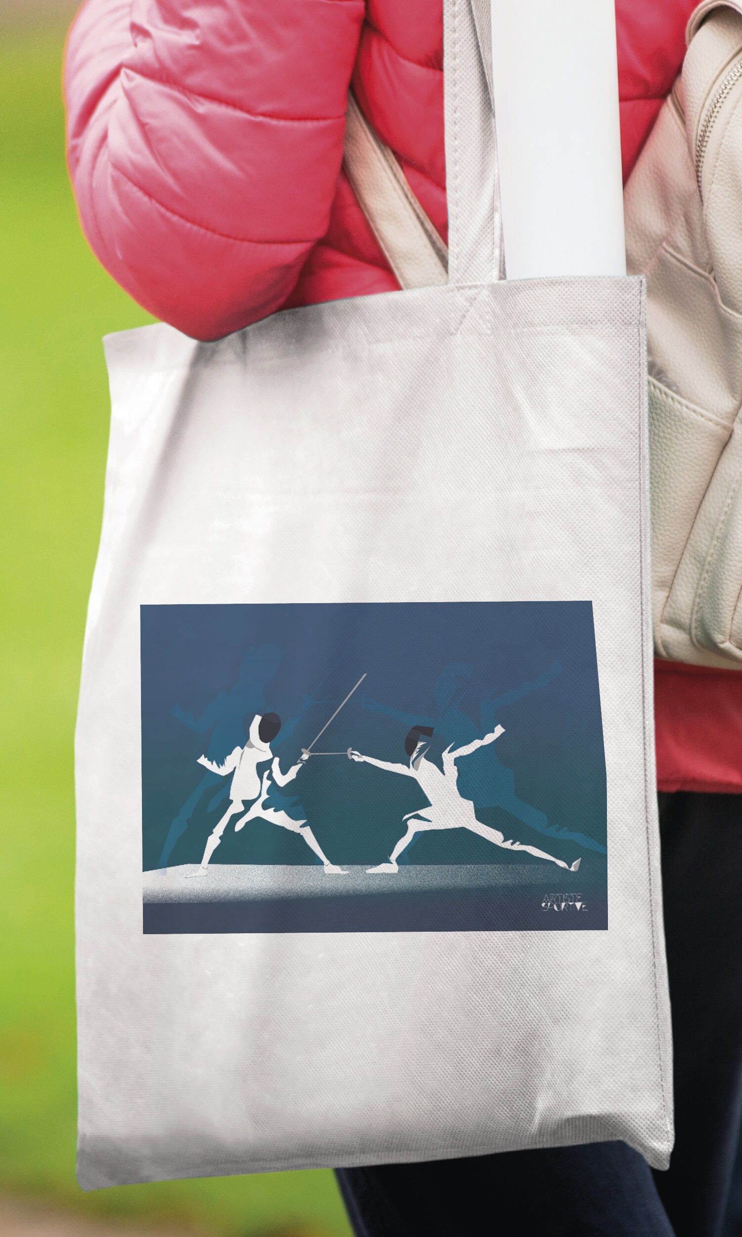 Fencing Tote Bag Gift in Blue for a Fencer or Fencing Coach for a ...