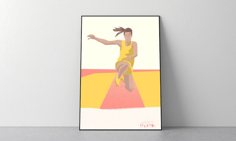 Girl Athletics Jump Poster Gift Illustration for Female Athlete or ...