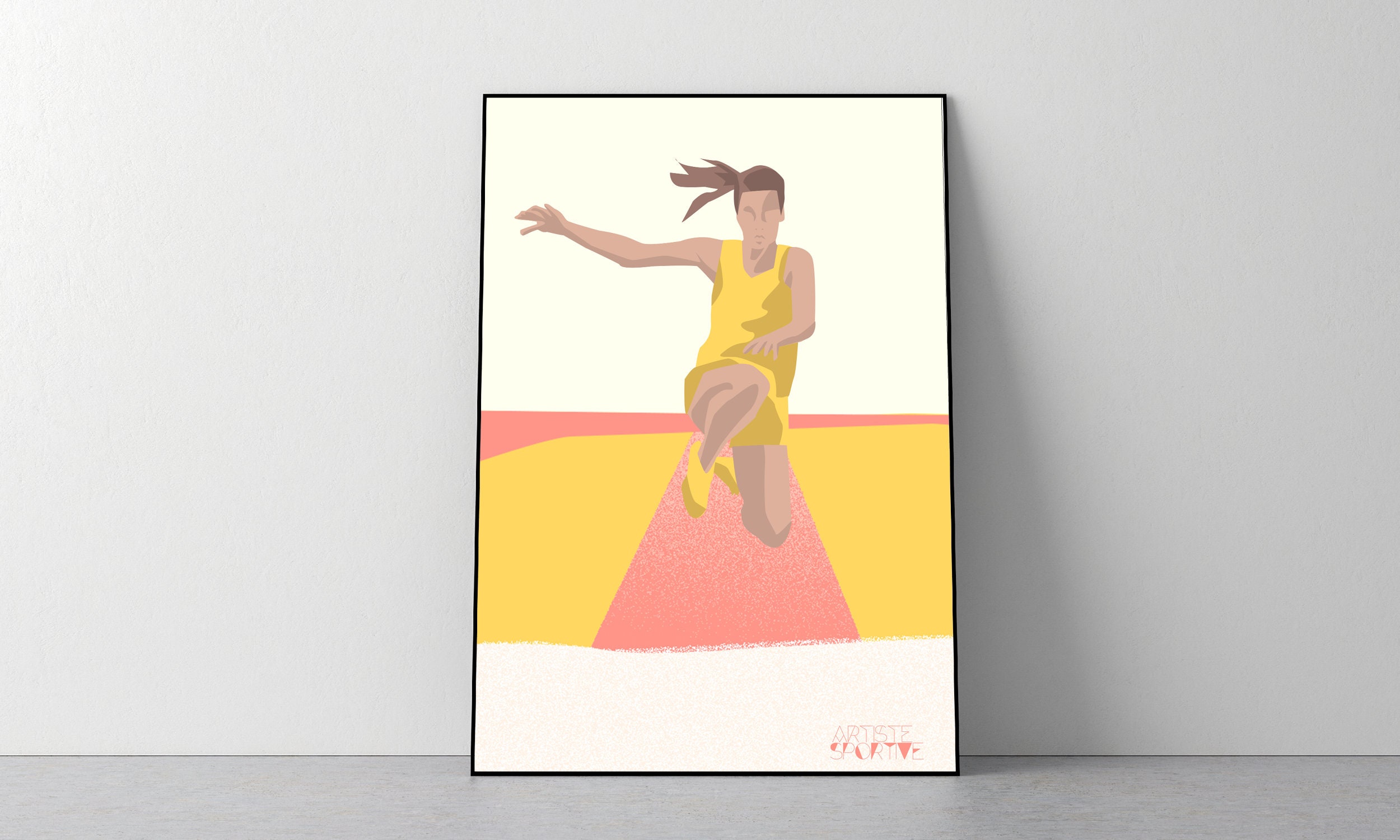 Girl Athletics Jump Poster Gift Illustration for Female Athlete or ...