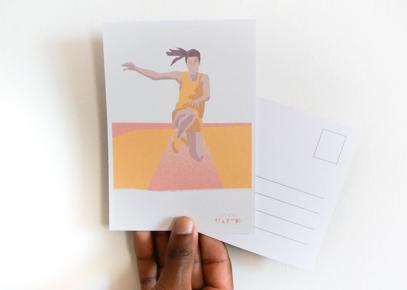 Girl Athletics Jump Poster Gift Illustration for Female Athlete or ...