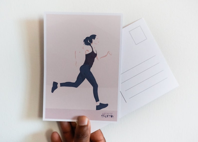 Woman Running Poster Gift Illustration for Girl Runner or Jogger or ...