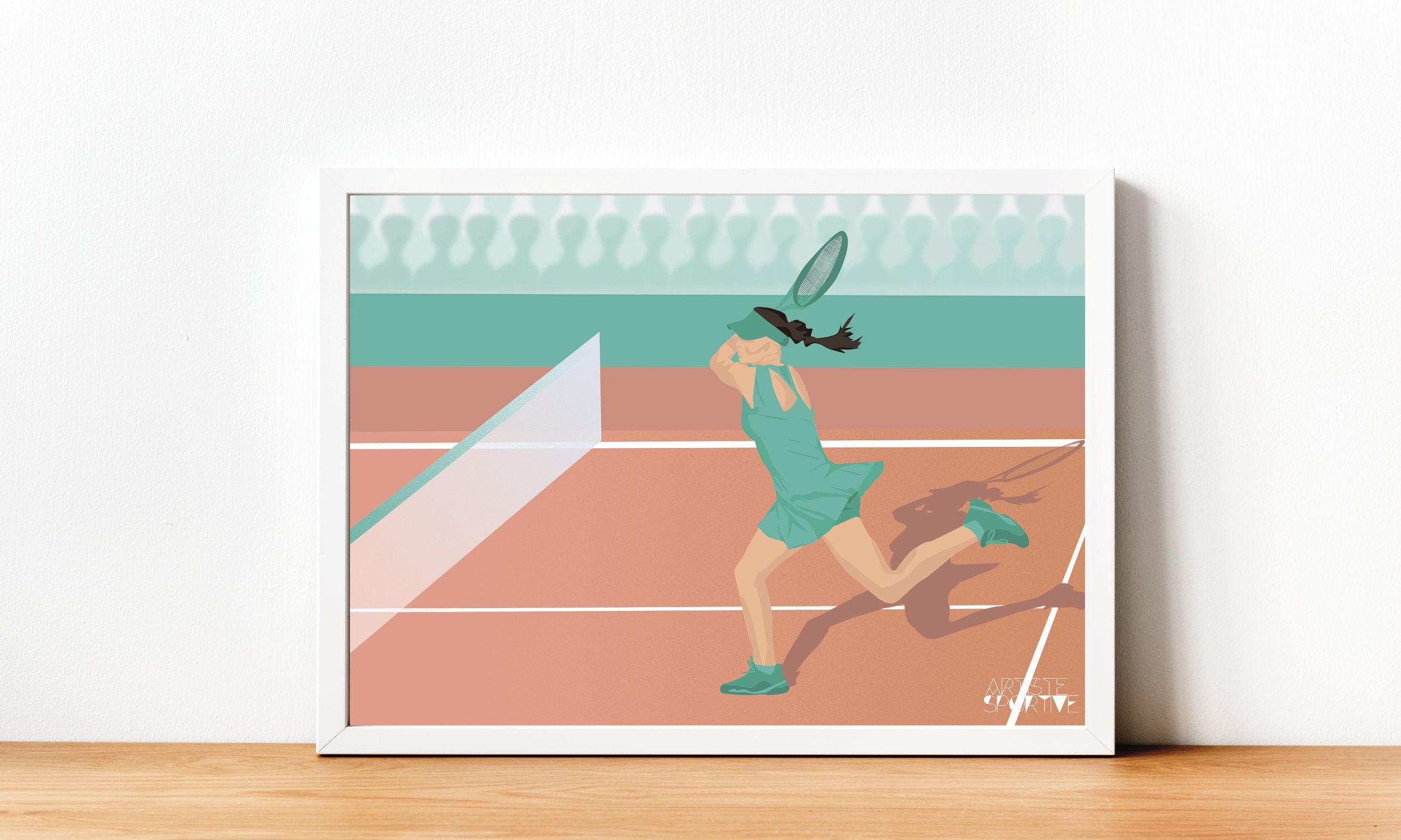 Female Tennis Poster Gift Illustration for Woman Tennis or - Etsy