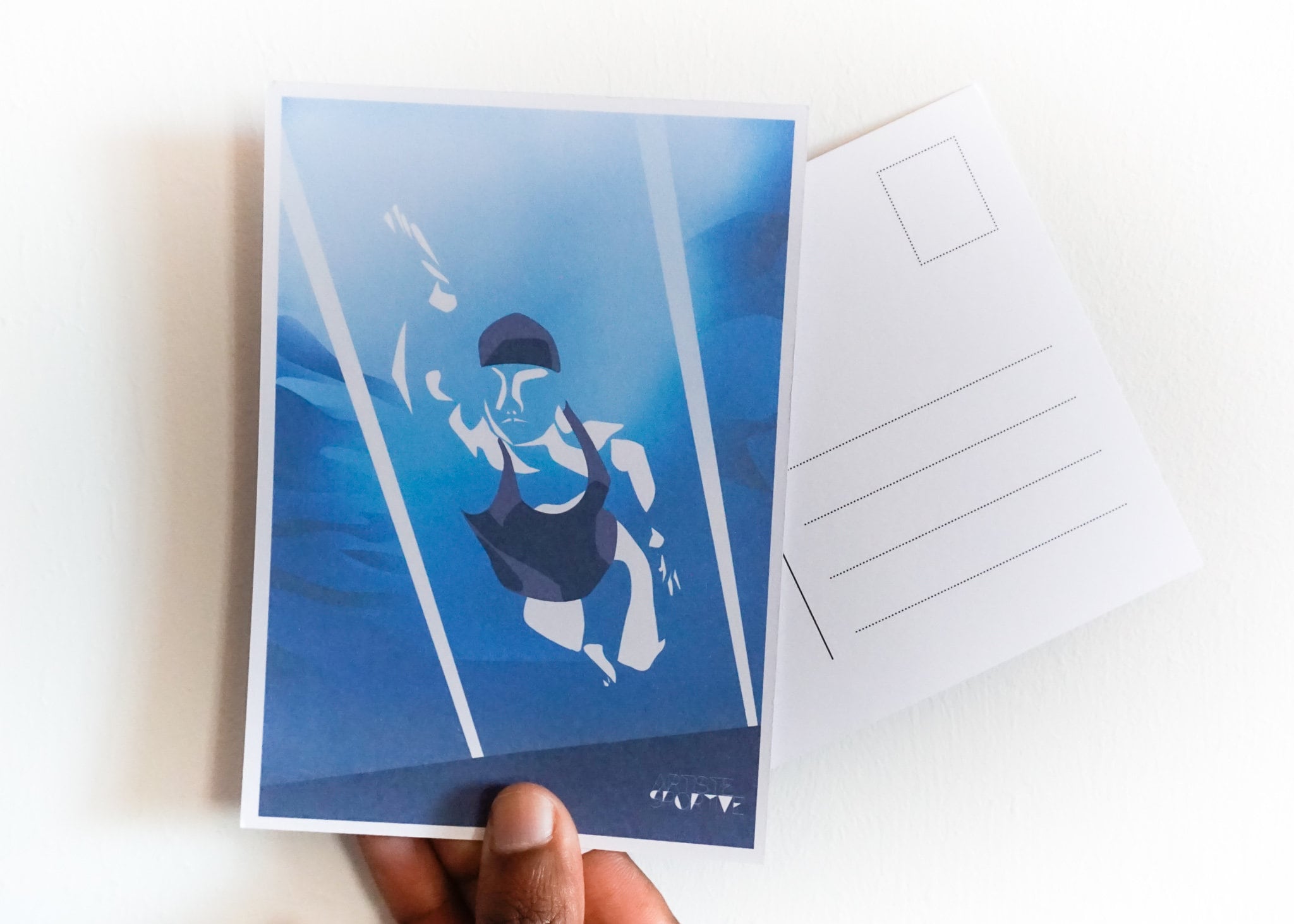 Female Swimming Card for Woman Swimming Birthday Card or Girl - Etsy