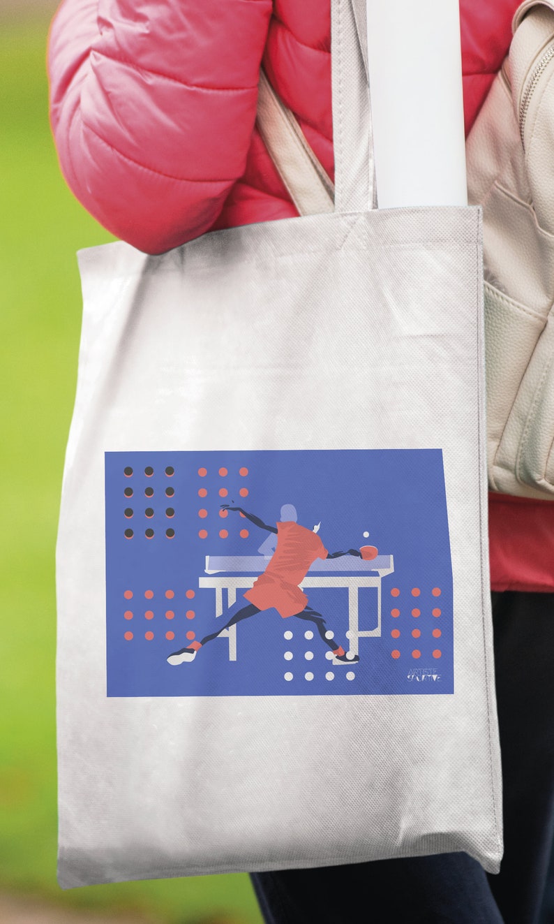 Table Tennis Tote Bag Gift in Blue for a Ping Pong Player or - Etsy
