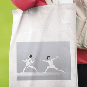 Fencing Tote Bag Gift in White for a Fencer or Fencing Coach - Etsy