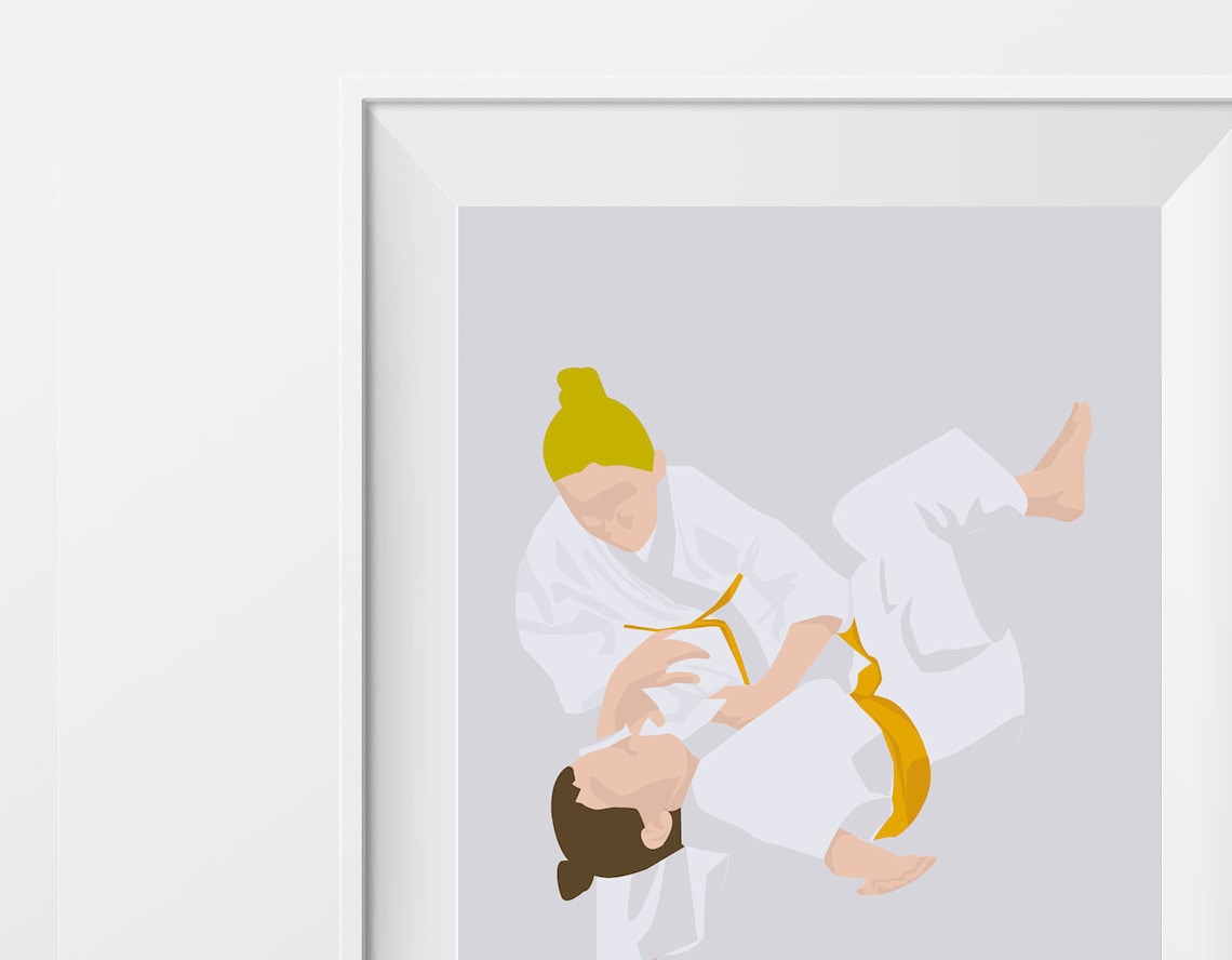 Woman Judo Poster Gift Illustration for Girl Judo Player or Judoka ...