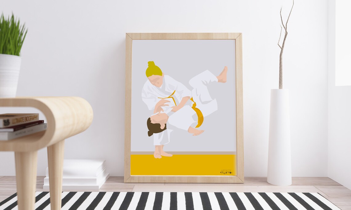 Woman Judo Poster Gift Illustration for Girl Judo Player or Judoka ...