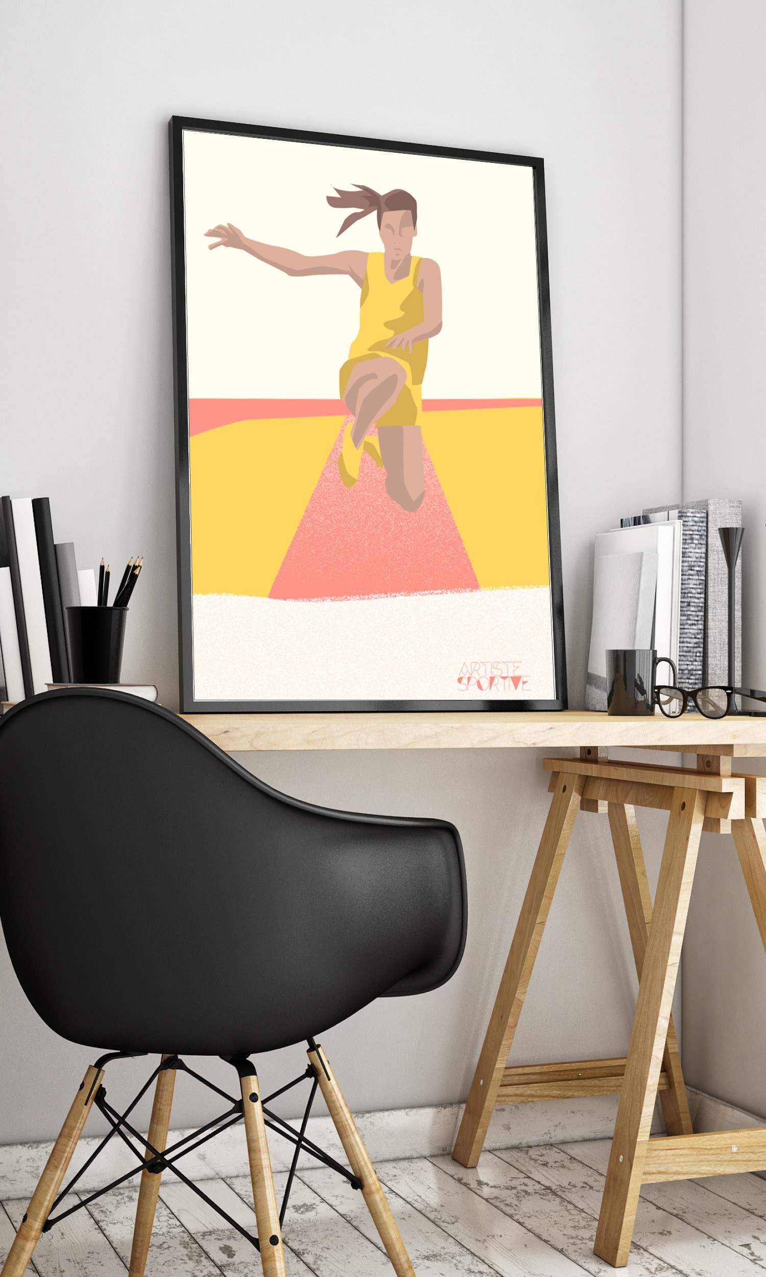 Girl Athletics Jump Poster Gift Illustration for Female Athlete or ...