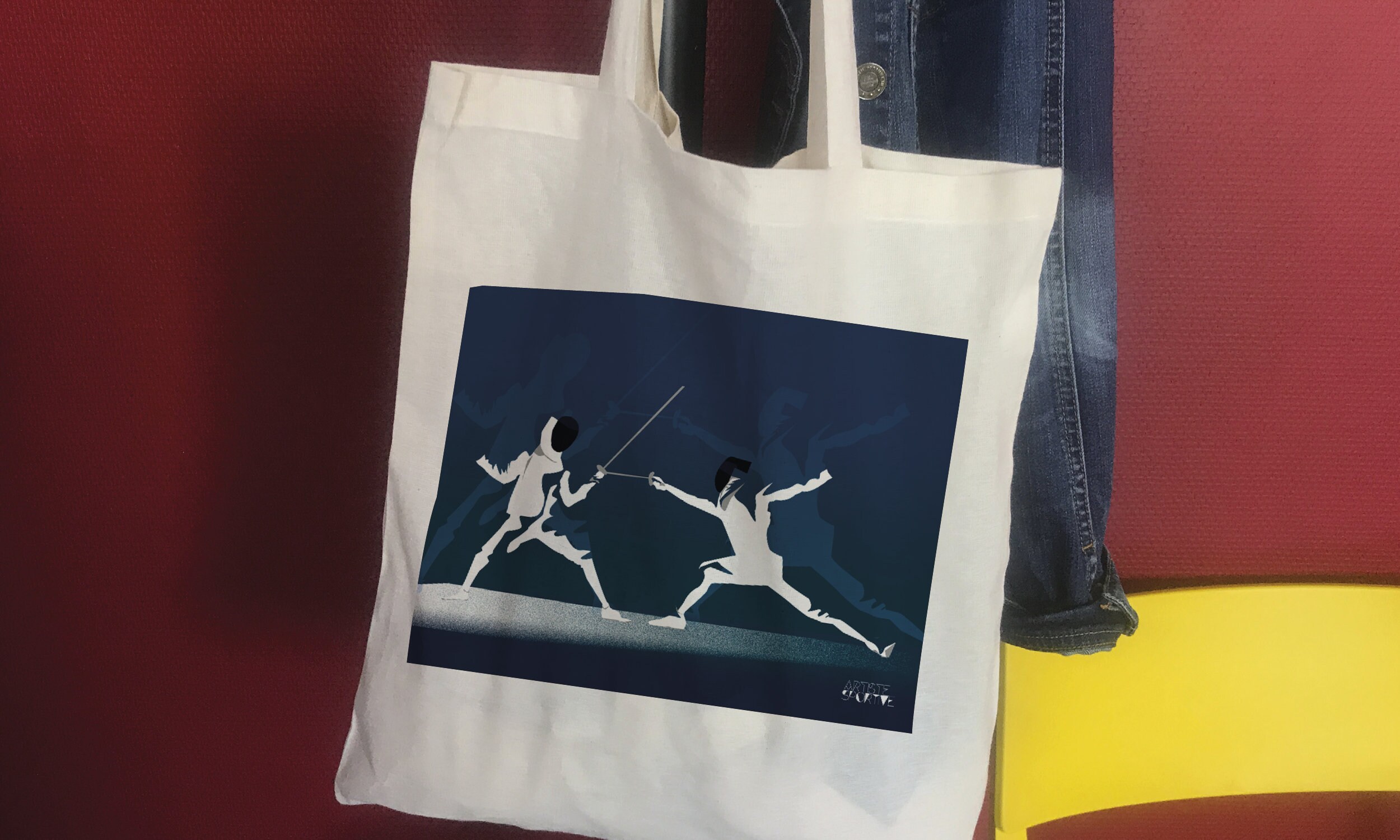 Fencing Tote Bag Gift in Blue for a Fencer or Fencing Coach for a ...