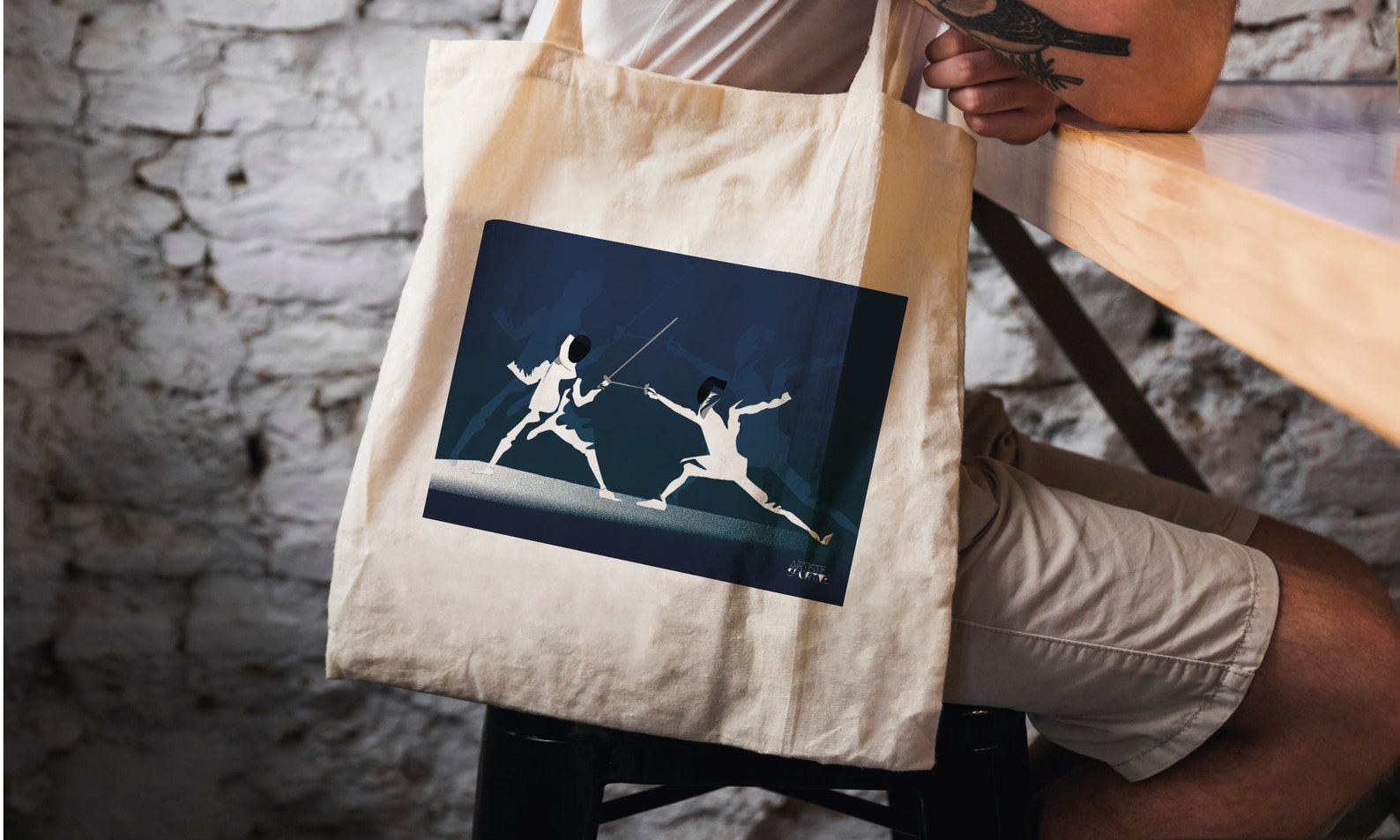 Fencing Tote Bag Gift in Blue for a Fencer or Fencing Coach for a ...