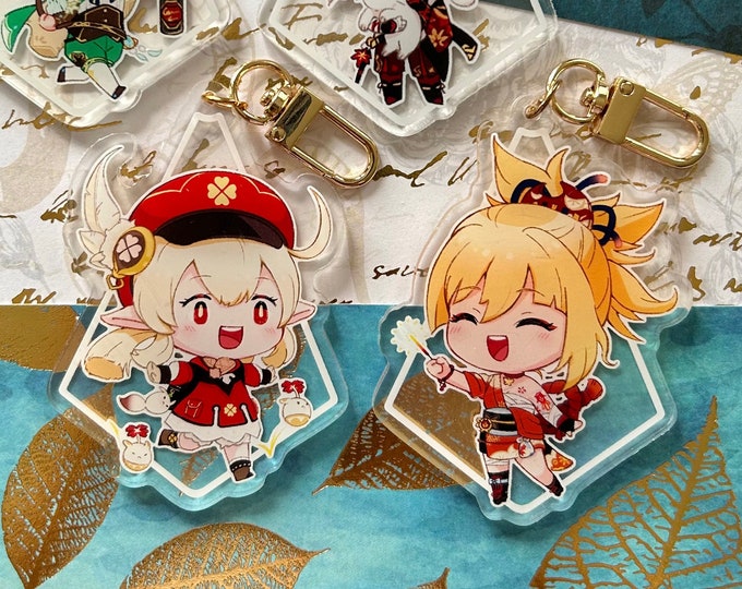 Genshin Impact - Pyro Friends Yoimiya + Klee Charms - Etsy