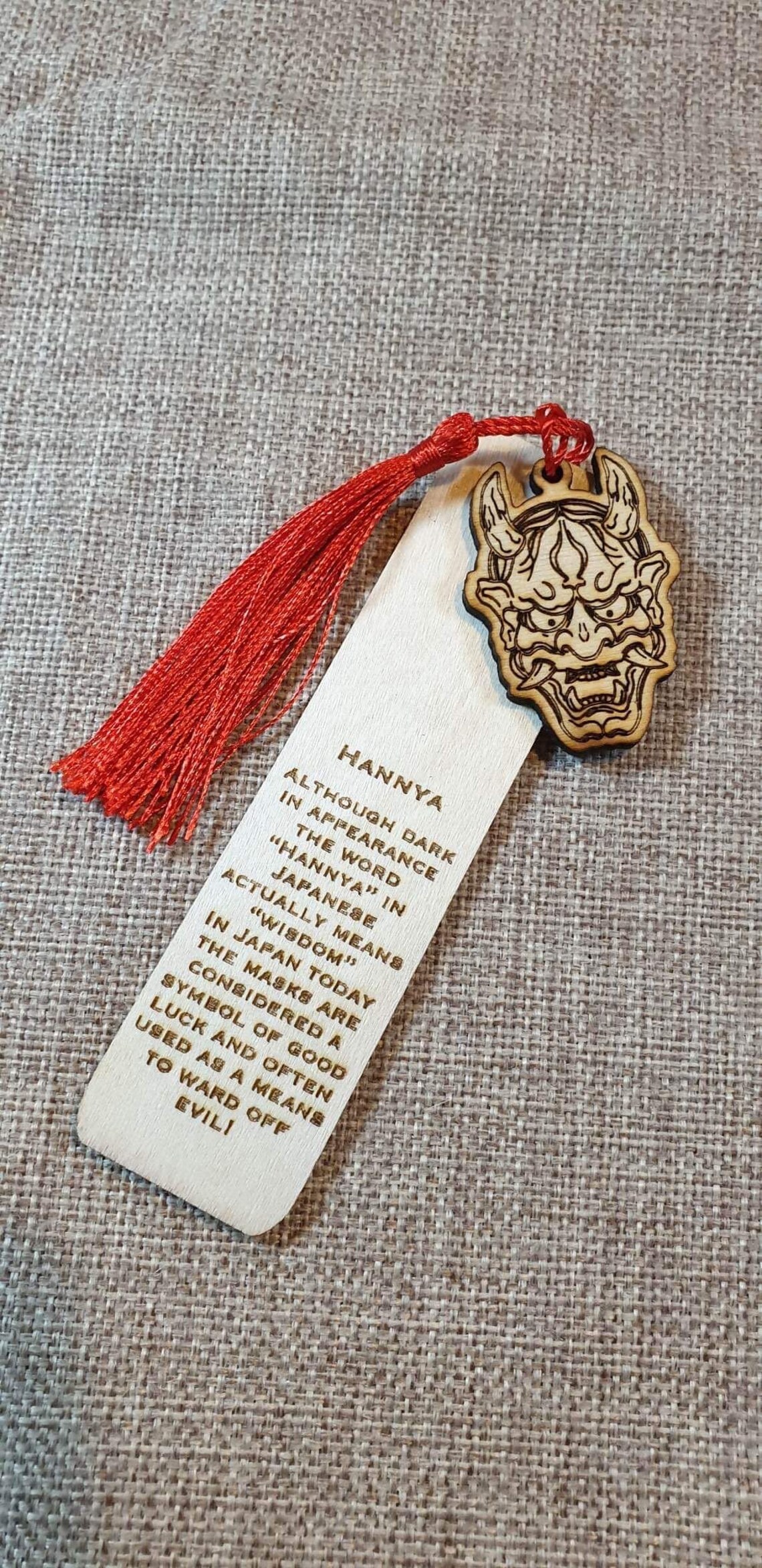 Japanese Hanna Wooden Bookmark and Charm - Etsy