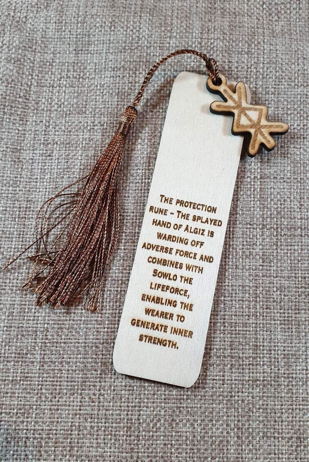 Protection Rune Wooden Bookmark and Charm - Etsy UK