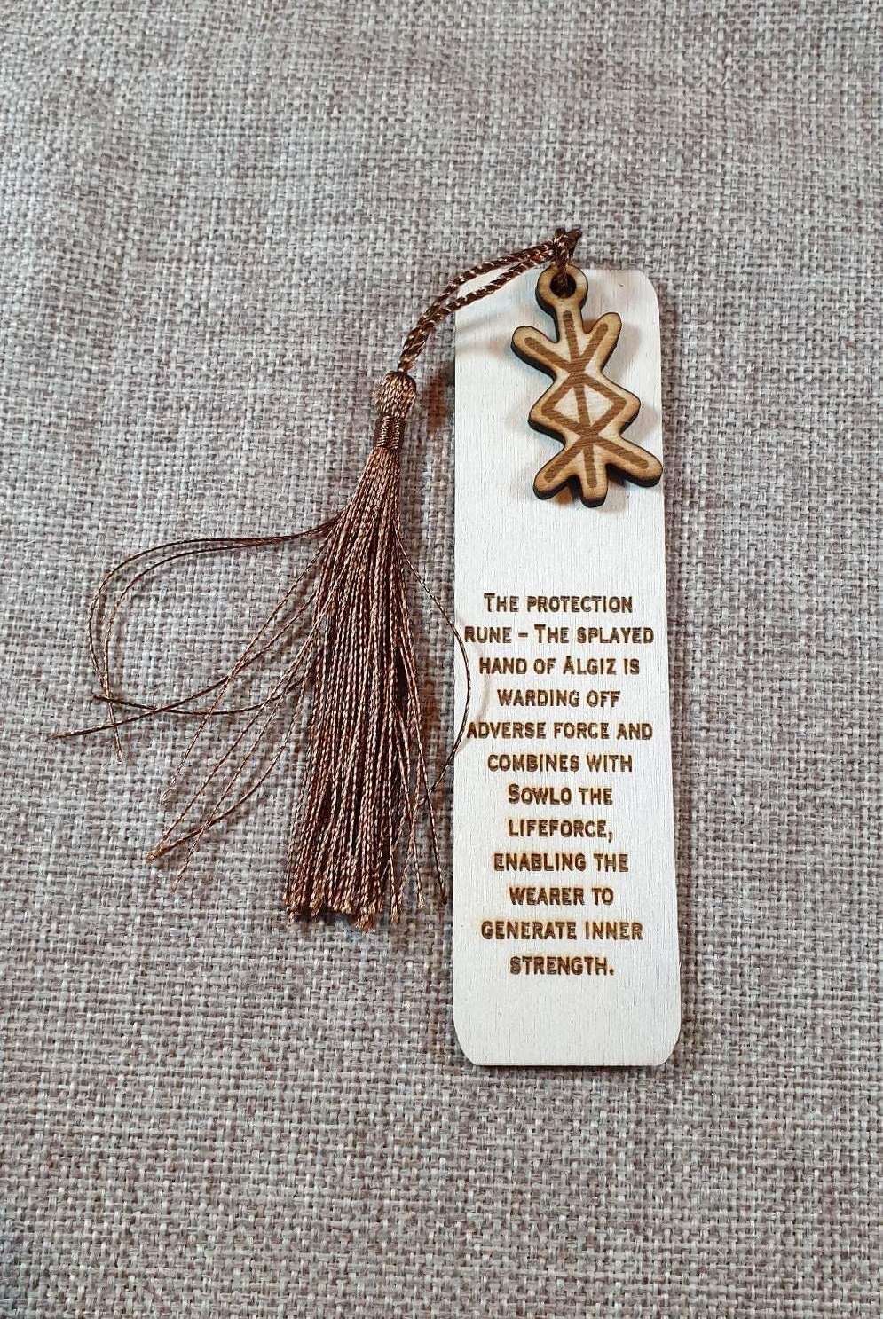 Protection Rune Wooden Bookmark and Charm - Etsy