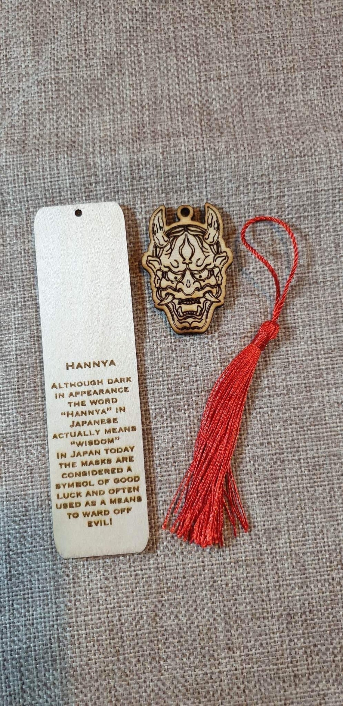 Japanese Hanna Wooden Bookmark and Charm - Etsy