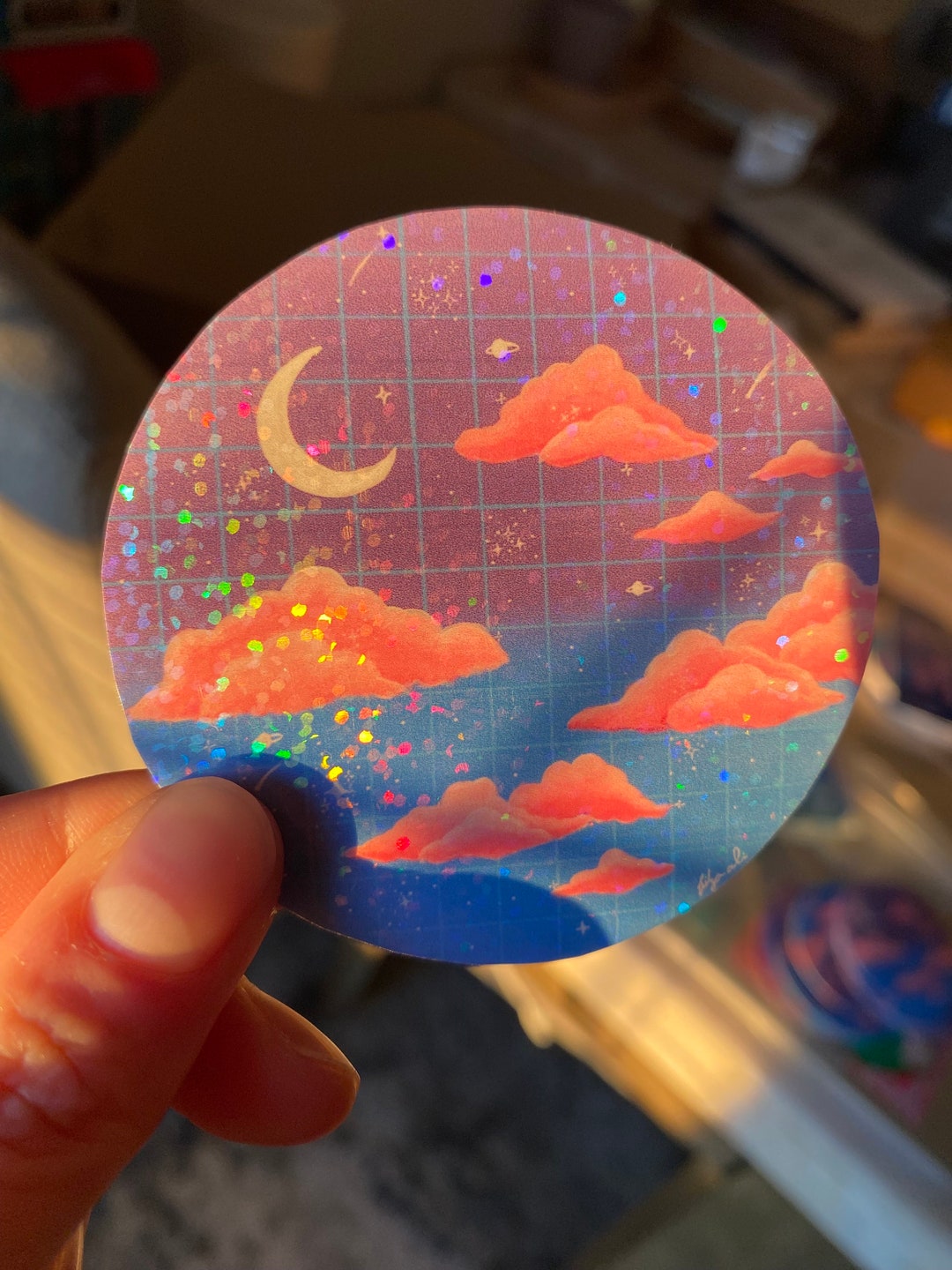 Pastel Vaporwave Sticker Synthwave Cloud Sticker Anime Sticker Ghibli ...