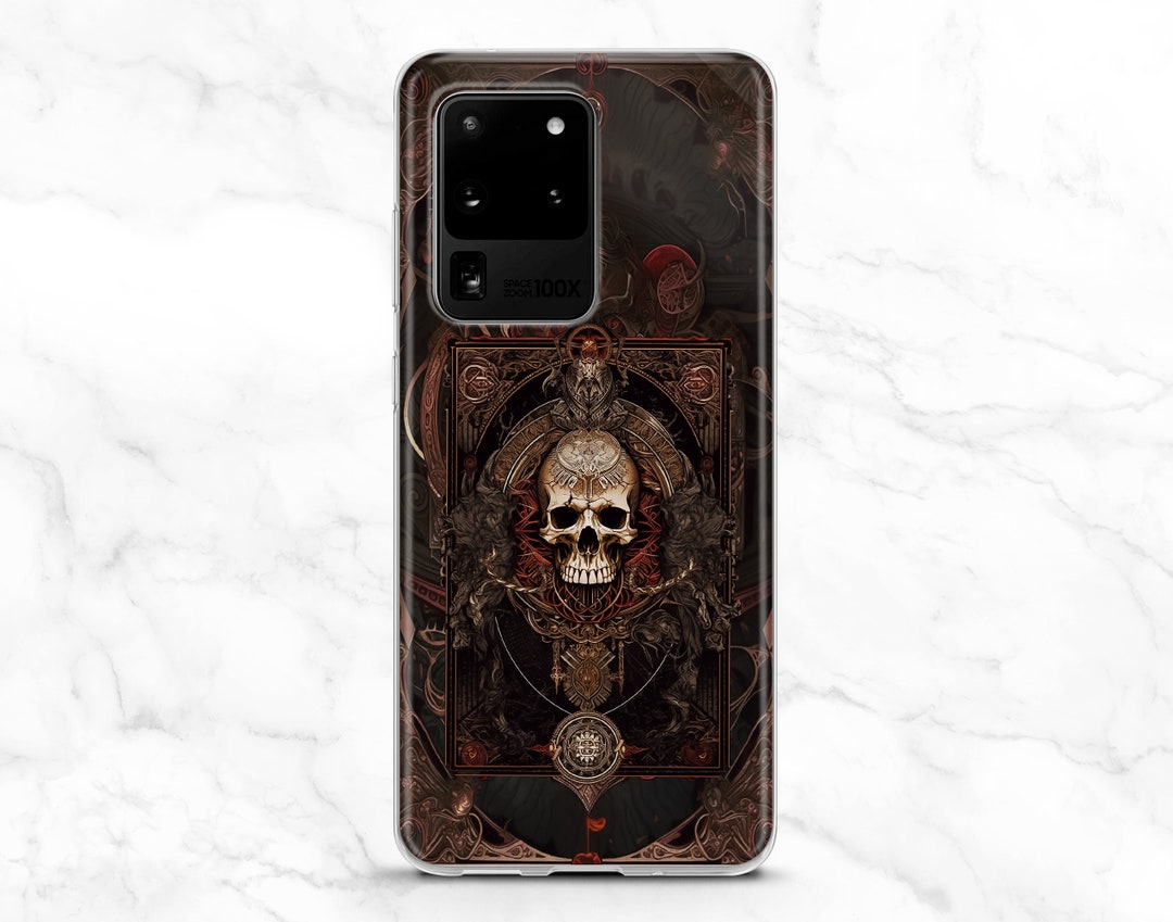 Occult Skull Phone Case, Gothic Wizard Book Design - Etsy