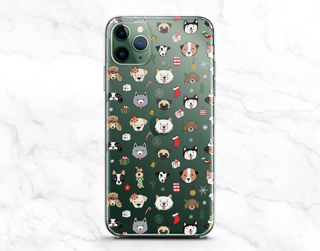 Cute Dog iPhone 16 15 14 13 12 11 Case / Santa Puppy Samsung 24 23 22 ...