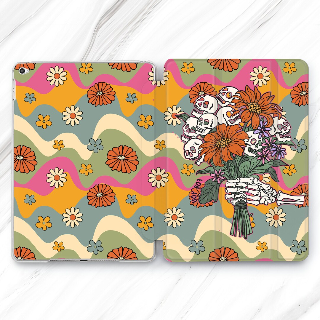 Retro Skeleton Flowers iPad Case: Oracle Magic Hippie Bones - Etsy
