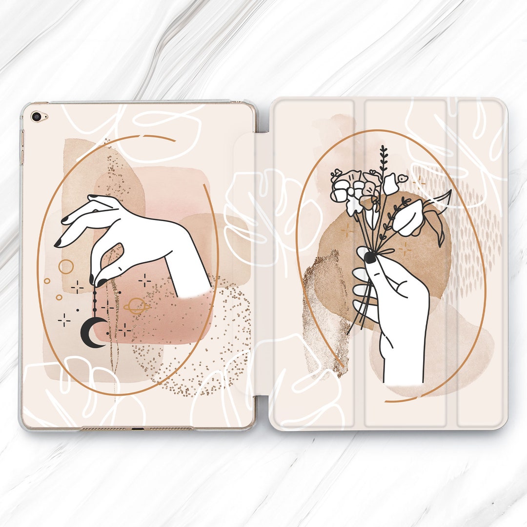 Line Art iPad Pro 12.9 11 10.5 2022 Case Modern Girl iPad Mini 6 5 Hand ...