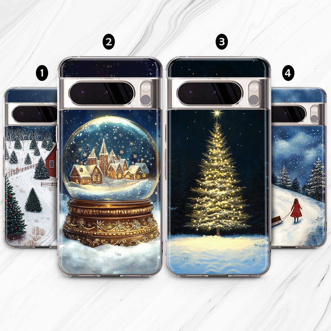 Christmas Snow Globe Phone Case: Winter Night Holiday Design - Etsy
