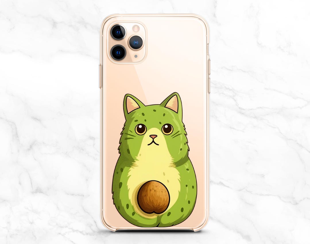 Avocado Kitten iPhone 17 16 15 Pro Max 14 13 12 X Case / Cat Lover ...