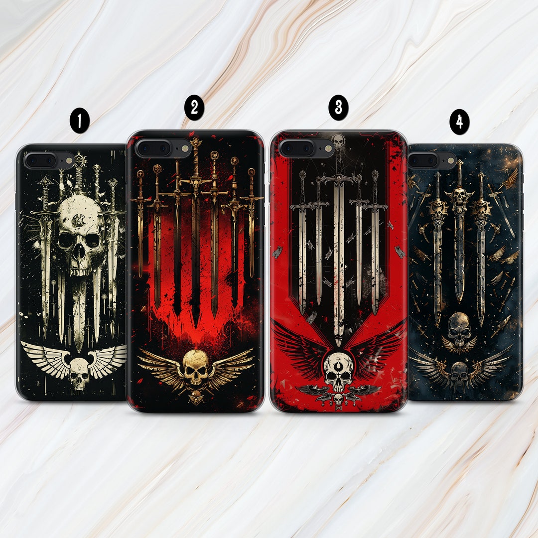 Wargame Marine Swords Skul Case iPhone 15 Pro Max 14 13 12 Xr Tabletop ...
