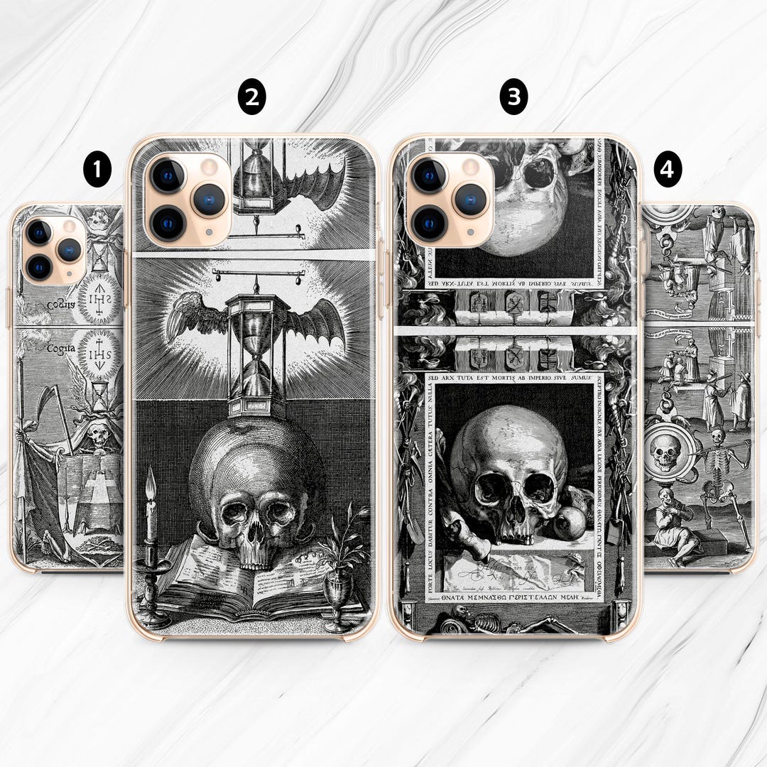 Skull Memento Mori Phone Case: Gothic Skeleton Art - Etsy
