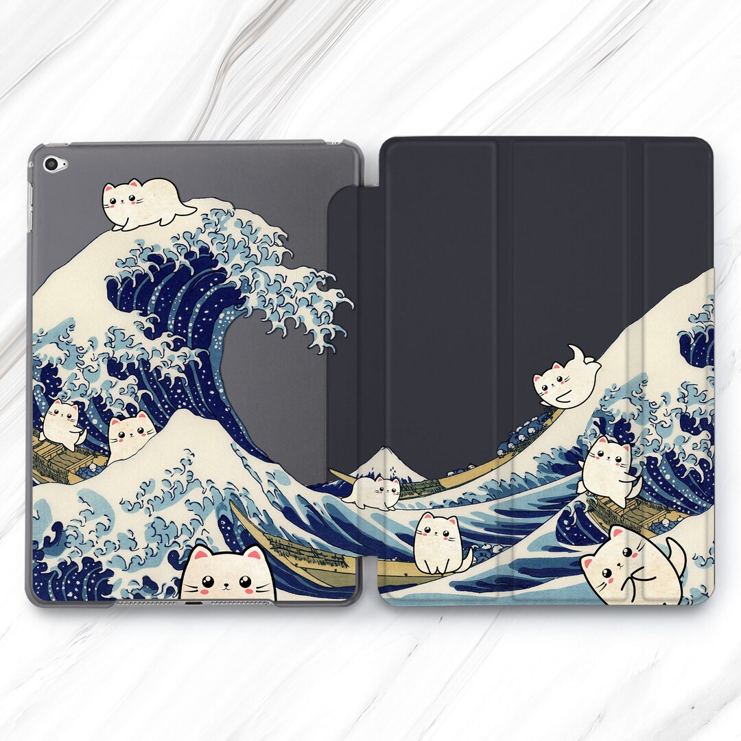 Kanagawa iPad Air 5 4 3 2022 Case Great Wave iPad Mini 7 6 Cat Kitten ...