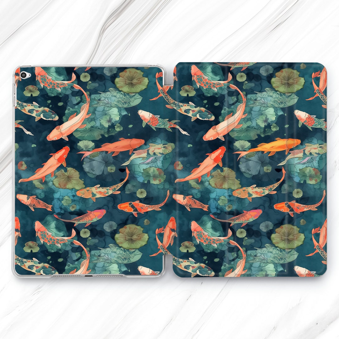 Koi Fish Japan Art iPad Pro 13 12.9 11 10.5 2024 Case / Watercolor ...