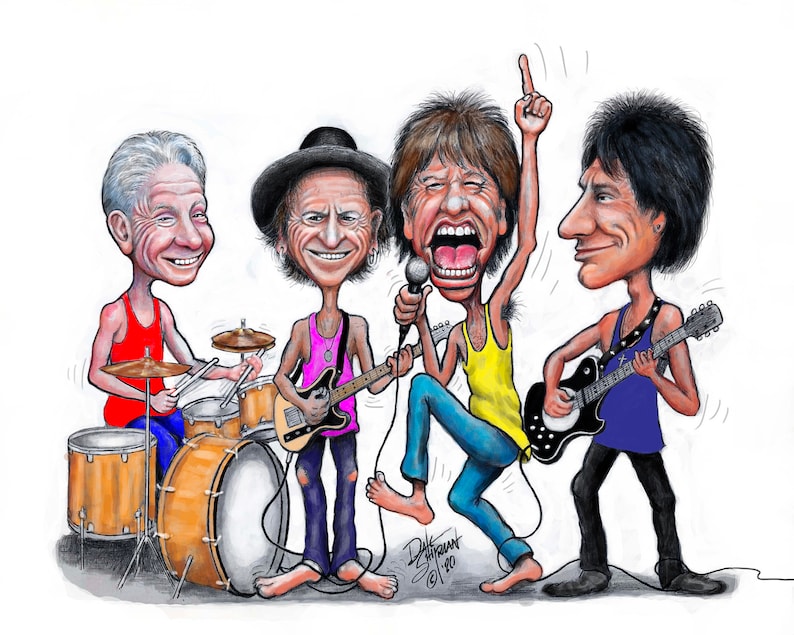 Rolling Stones caricature | Etsy