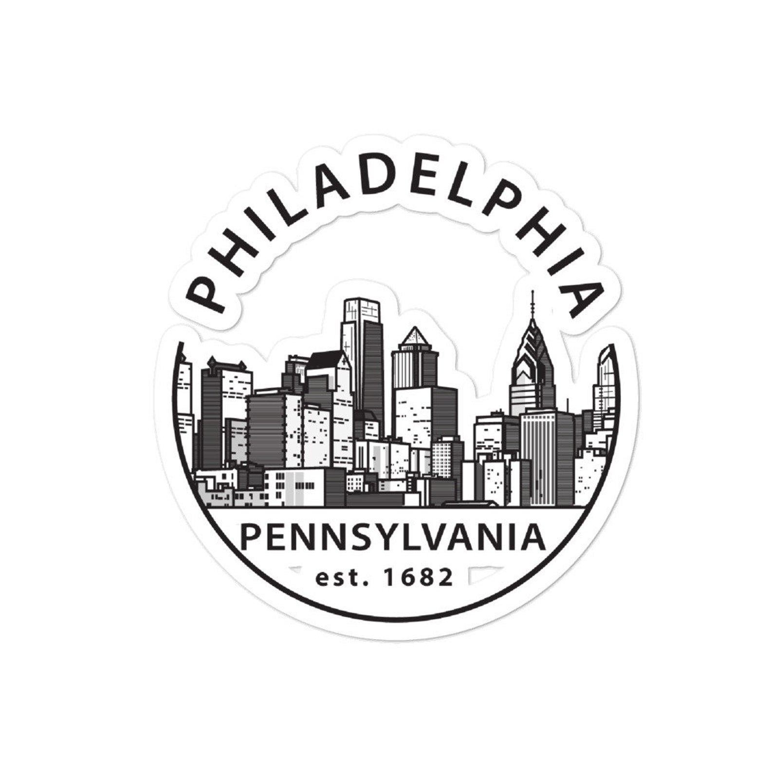 Philadelphia Stickers Philly Pennsylvania Gifts Philly Kiss Cut ...