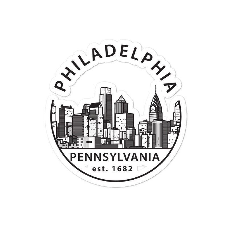 Philadelphia Stickers Philly Pennsylvania Gifts Philly Kiss Cut ...