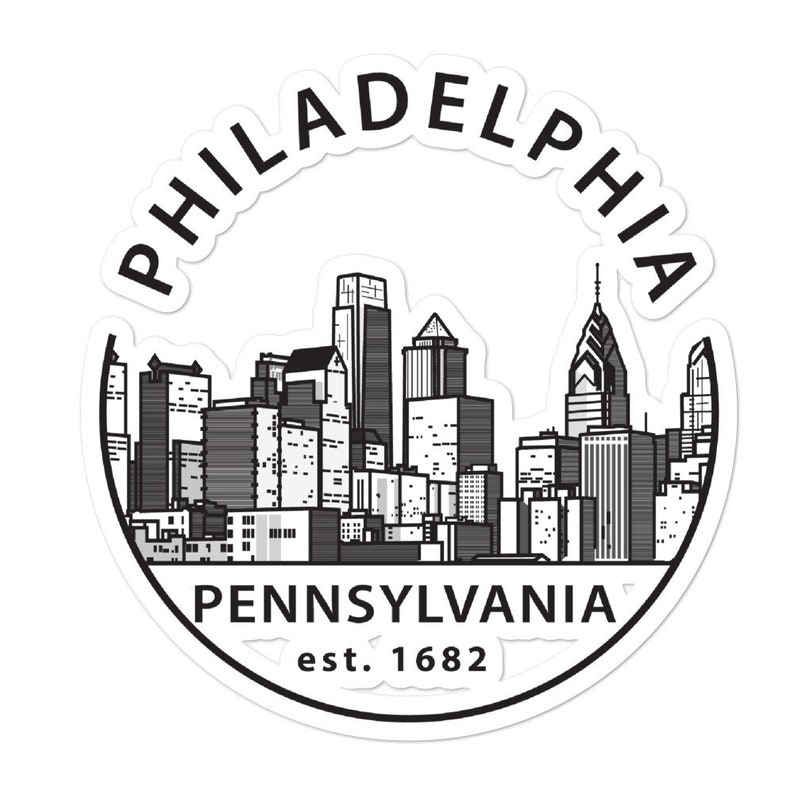 Philadelphia Stickers Philly Pennsylvania Gifts Philly Kiss Cut ...