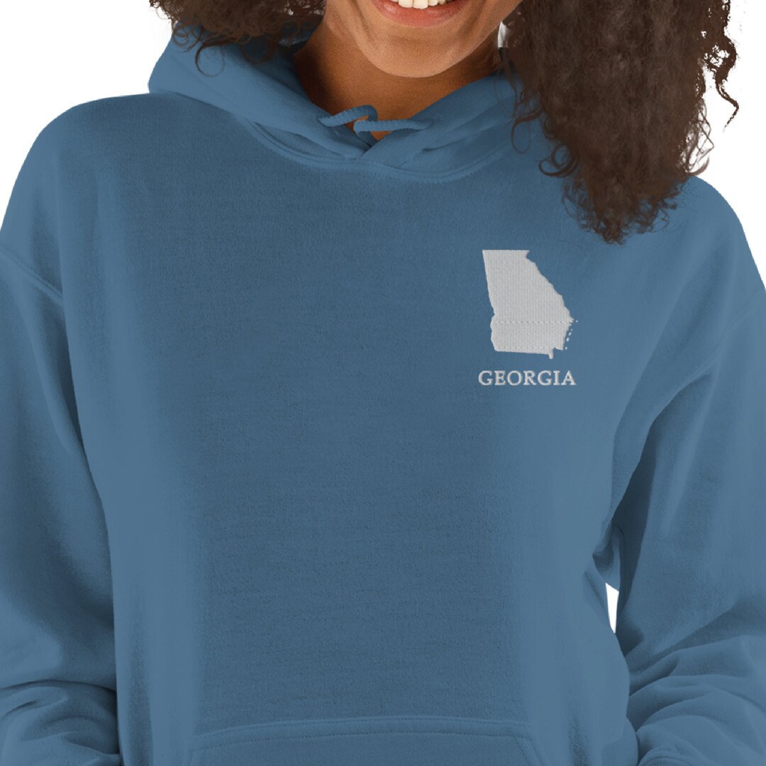 Georgia Hoodie Georgia Embroidered State Design Embroidered Hoodies - Etsy