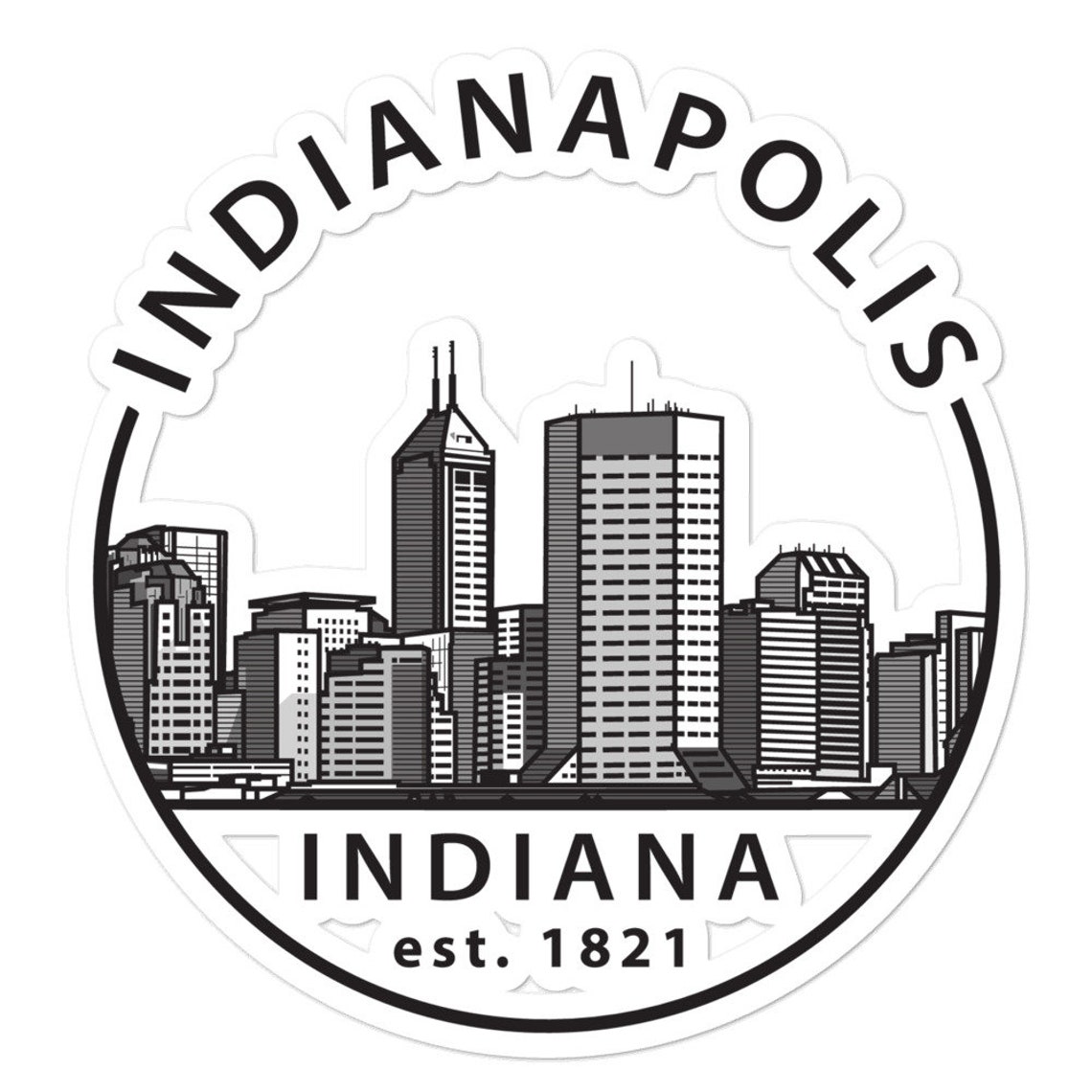Indianapolis Indiana Stickers Indianapolis Indiana Kiss Cut | Etsy